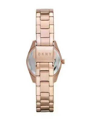 Dkny Stainless Steel Crystal-embellished Link Watch - Silver