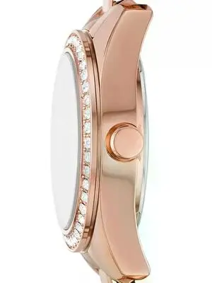 Dkny Stainless Steel Crystal-embellished Link Watch