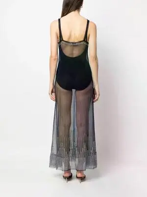 Rabanne Stud-detailed Sheer Long Dress