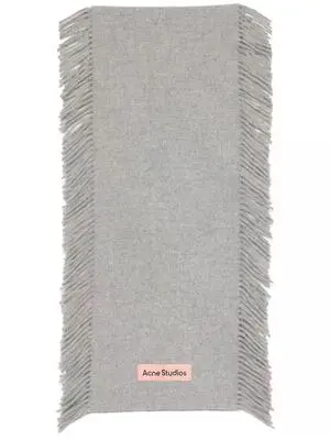 Acne Studios Wool Fringed-edge Scarf - Grey