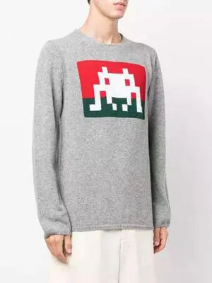 Comme Des Garçons Graphic Print Wool Blend Jumper
