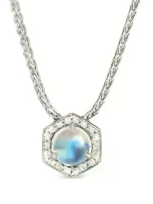 LILY GABRIELLA Hexagonal Moonstone And Diamond Pendant