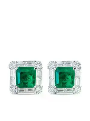JUWELINA PARIS Emerald Gaia Earrings - Silver