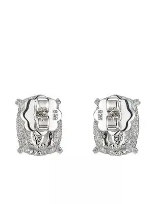 ANABELA CHAN 18kt White Gold Cushion Wing Diamond Earrings - Silver