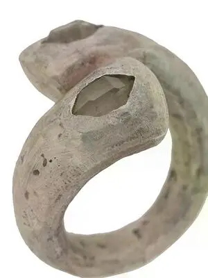 PARTS OF FOUR Sterling Twisted Druid Open Ring With Quartz Accents