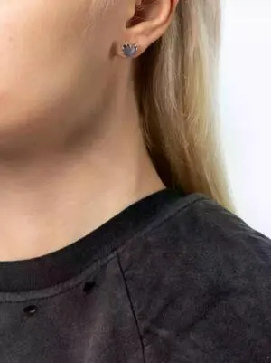 STOLEN GIRLFRIENDS CLUB Love Claw Moon Stone Earrings - Silver