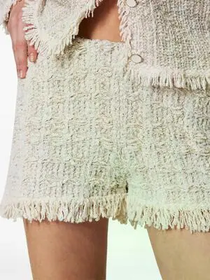 TWINSET Lurex Jacquard Fringed Shorts - Neutrals