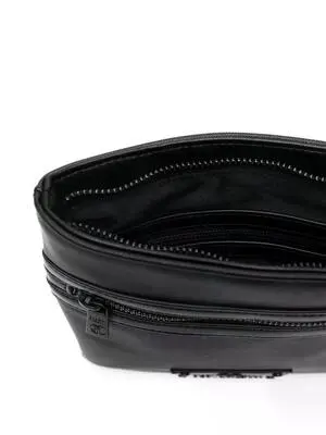 Just Cavalli Logo Patch Rectangular Messenger Bag - Black