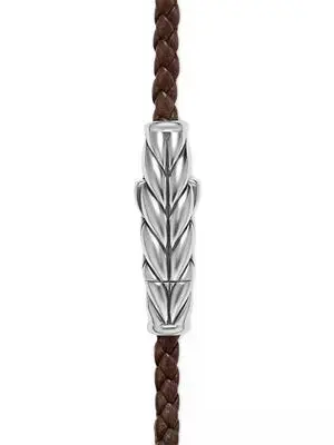 David Yurman Sterling And Leather Braided Bracelet