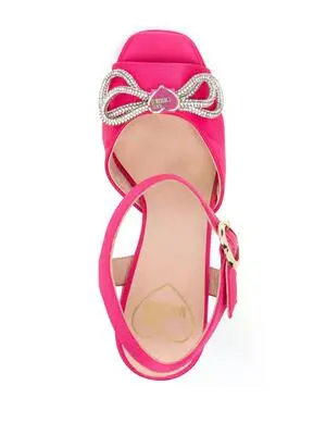 Moschino Logo Plaque Bow Sandals