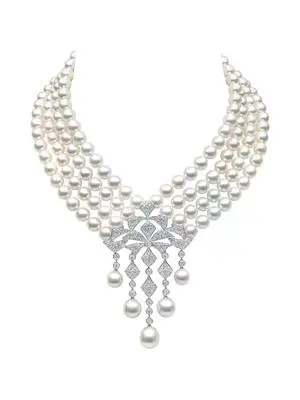 Yoko London 18k White Gold Pearl And Diamond Necklace - Silver