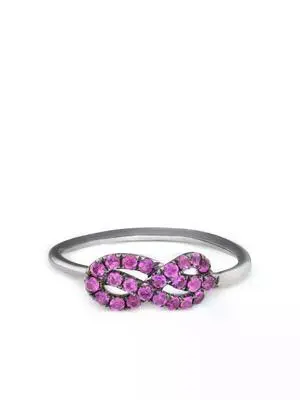 LILY GABRIELLA 18k Gold Forget Me Knot Sapphire Ring - Black