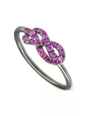 LILY GABRIELLA 18k Gold Forget Me Knot Sapphire Ring