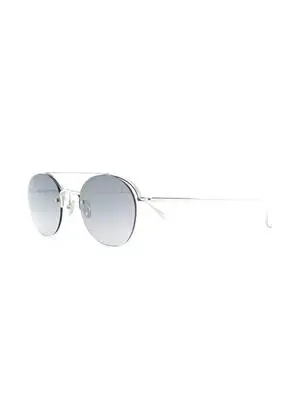 EQUE.M Silver Tone Round Frame Sunglasses
