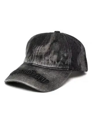 GROUND ZERO Logo Embroidery Heavy Washed Cap - Black