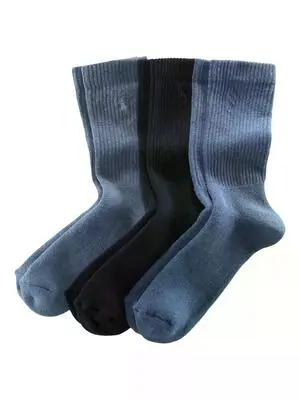 Polo Ralph Lauren Ribbed Logo Socks - Blue