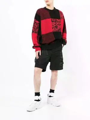 Sacai Patchwork Round Neck Jumper