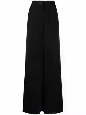 Moschino High-waisted Flared Silk Trousers - Black