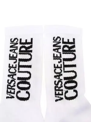 Versace Logo-intarsia Knitted Socks