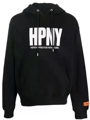 Heron Preston Logo-print Drawstring Hoodie - Black