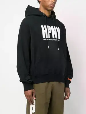 Heron Preston Logo-print Organic Cotton Hoodie - Black
