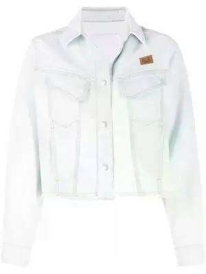 Kenzo K-tiger Cropped Denim Jacket - Blue