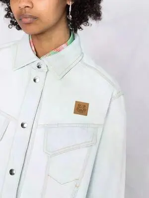 Kenzo K-tiger Cropped Denim Jacket