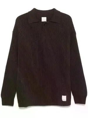 Emporio Armani Fisherman's Knit Polo Shirt - Brown