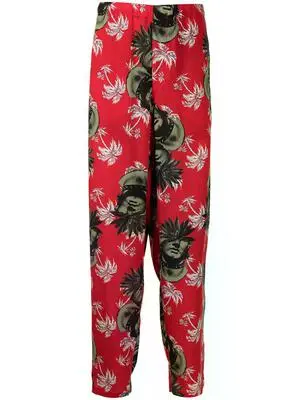 Undercover Printed Straight-leg Trousers - Red