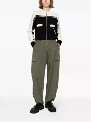 Palm Angels Logo-intarsia Wool Zip Cardigan - Black