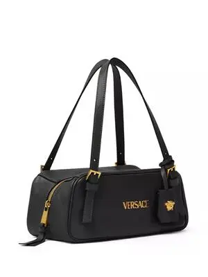 Versace Tag Bowling Shoulder Bag - Black