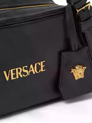 Versace Tag Bowling Shoulder Bag - Black