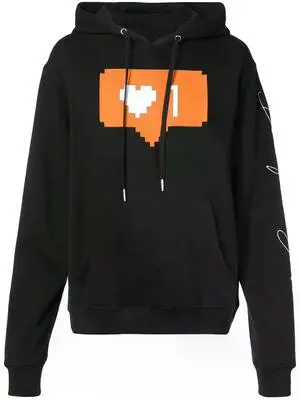 MOSTLY HEARD RARELY SEEN 8-BIT Pixelated Heart Hoodie - Black