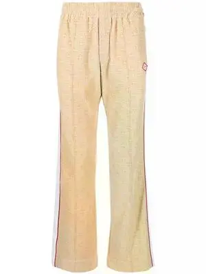 Casablanca Monogram-jacquard Velour Track Pants - Brown