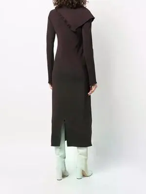 JIL SANDER Asymmetrical Collar Maxi Dress
