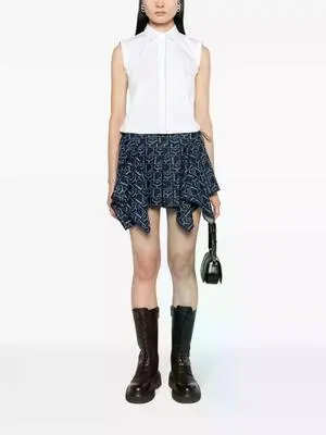 LUDOVIC DE SAINT SERNIN Monogram Asymmetric Miniskirt