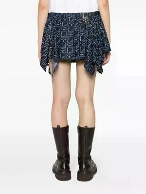 LUDOVIC DE SAINT SERNIN Monogram Asymmetric Miniskirt
