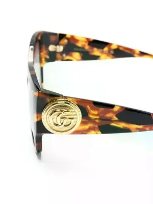 Gucci Oversize Frame Sunglasses With Tortoiseshell Effect