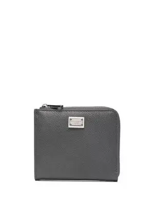 Dolce & Gabbana Logo-plaque Grained Card Holder - Grey
