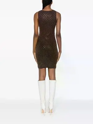 Michael Kors Embellished Sleeveless Mini Dress - Brown