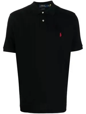 Polo Ralph Lauren Embroidered Logo Detail Polo Shirt - Black