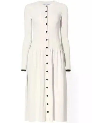 Proenza Schouler White Label Ribbed-knit Button-fastening Dress - Neutrals