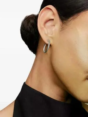 David Yurman Sterling Cable Hoop Earrings