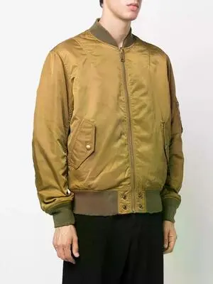DIESEL® Logo Patch Zip-front Bomber Jacket