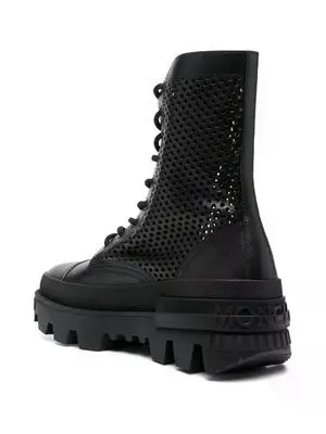 Moncler Carinne Perforated Lace-up Ankle Boots - Black