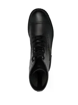 Moncler Carinne Perforated Lace-up Ankle Boots - Black