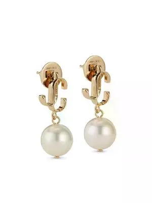 JIMMY CHOO Tone Faux Pearl Drop Earrings - Gold