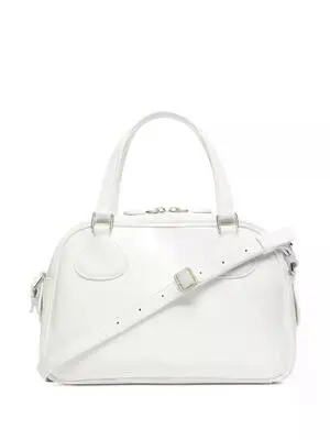 COURREGES Re-edition Leather Bowling Bag - White