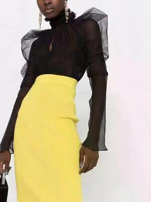 TOM FORD Floral-lace High-neck Blouse