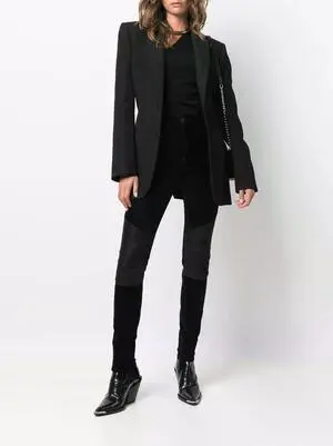 Philipp Plein Leather-inset High-waist Skinny Jeans